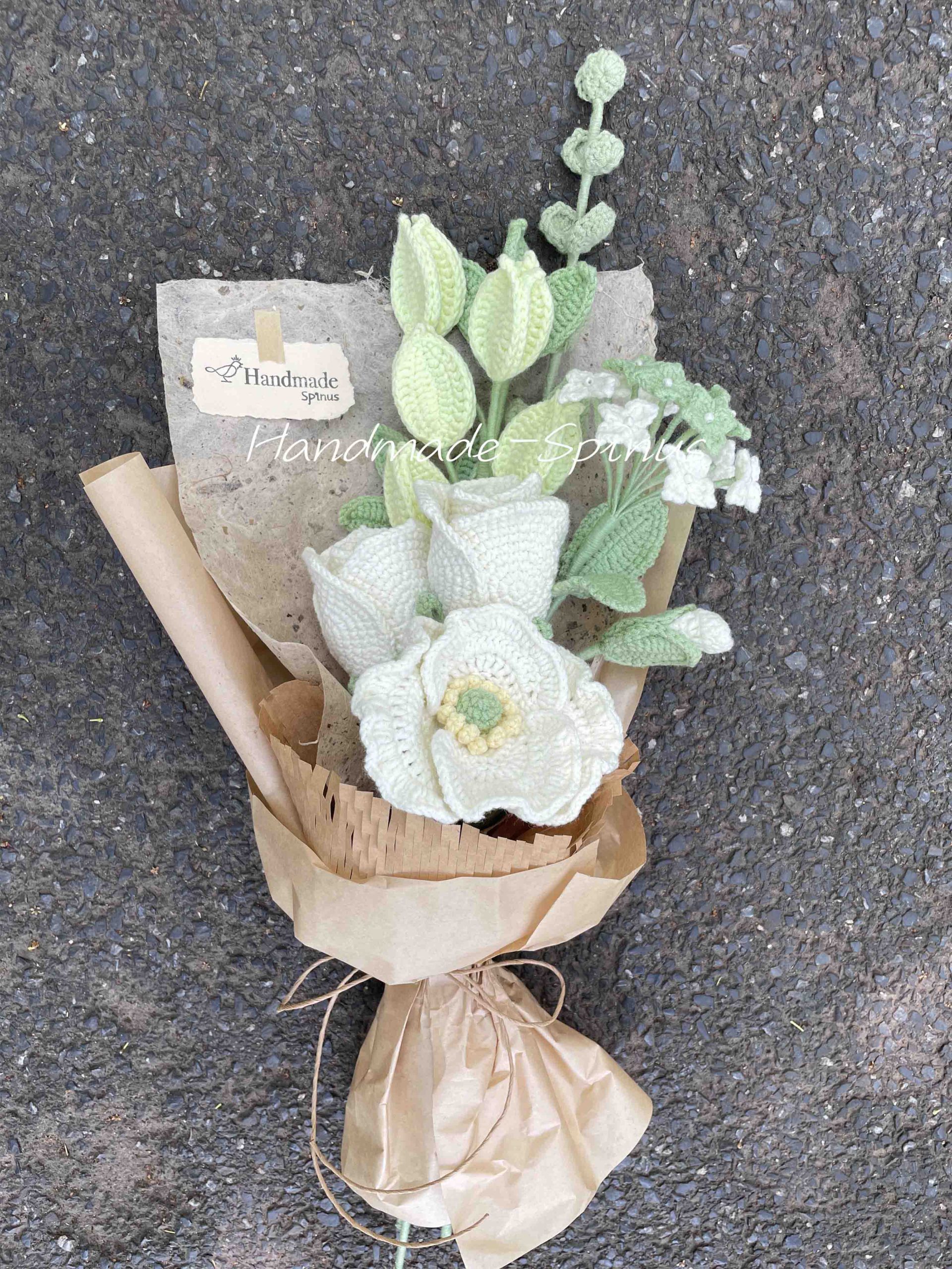 Creamy Yellow-Green Luan Tree Fruit Secret Crochet Knit Bouquet ...